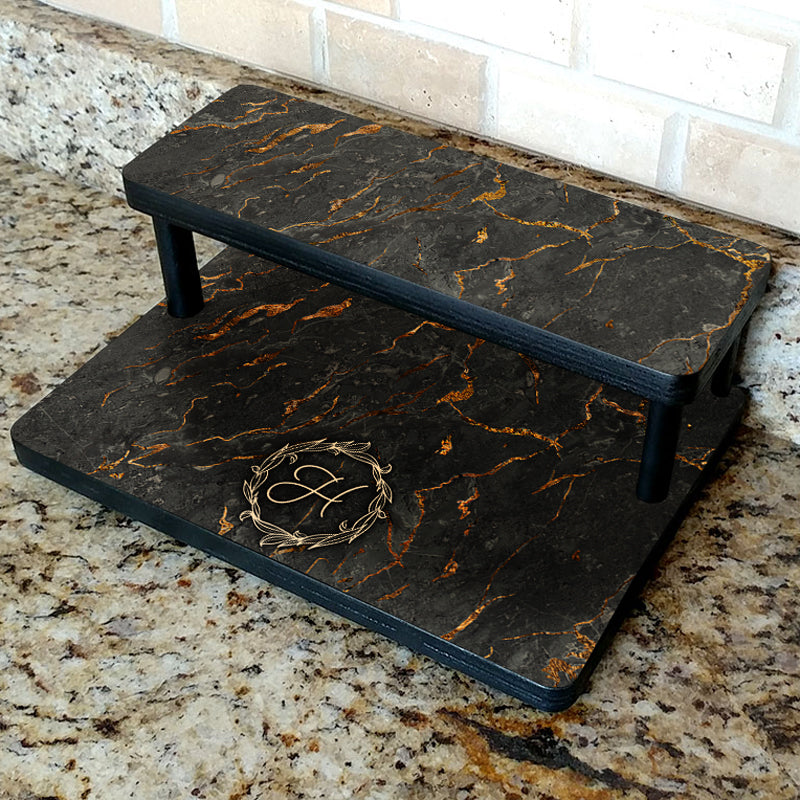 Custom Counter Caddies™ - "Marble Monogram" Themed Artwork - Straight ...