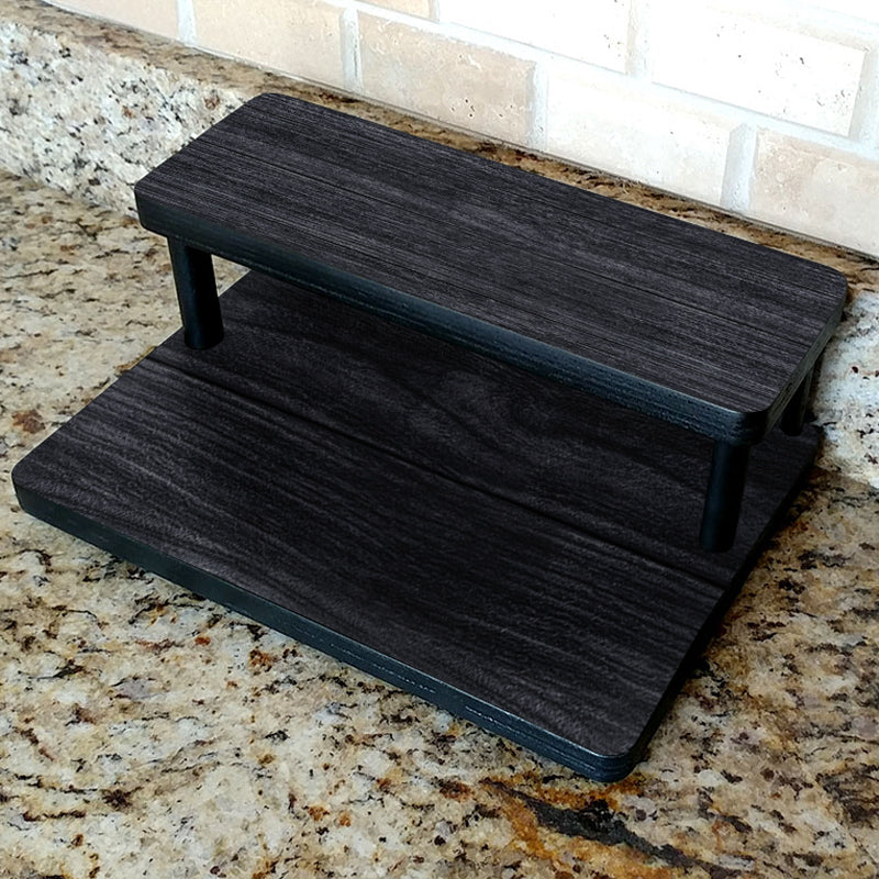 Counter Caddies™ - "Dark Wood" Themed Artwork - Straight Shelf - 12" L ...