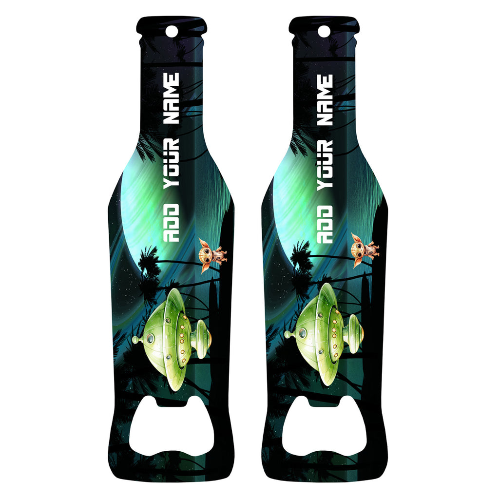 Customizable Bottle Shaped Bottle Opener - Add Your Name - Alien – Bar ...