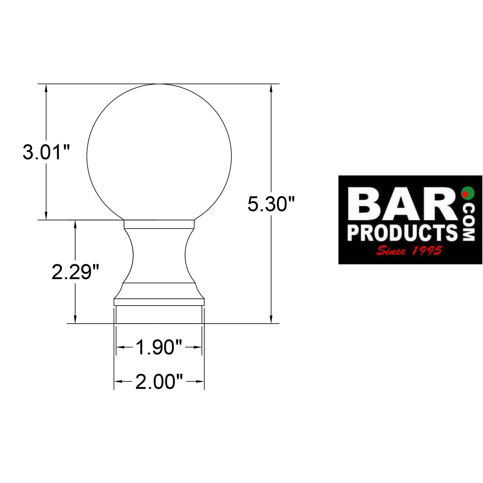 Ball End Cap (Metal Options) – Bar Supplies