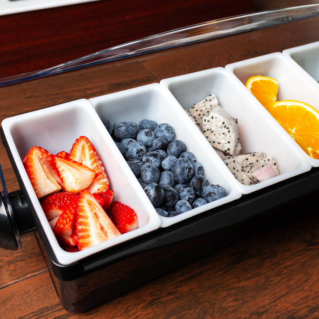 BarConic® Black Condiment Holder w/ 6 Pint Inserts & Ice compartment ...