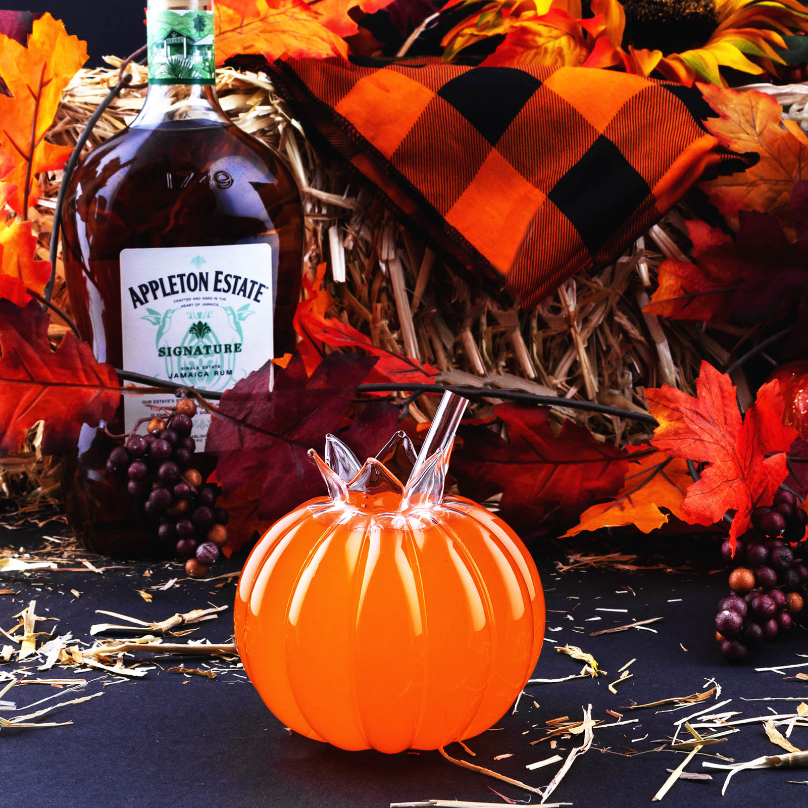 BarConic® Pumpkin Cocktail Glass w/Straw - 12 ounce – Bar Supplies