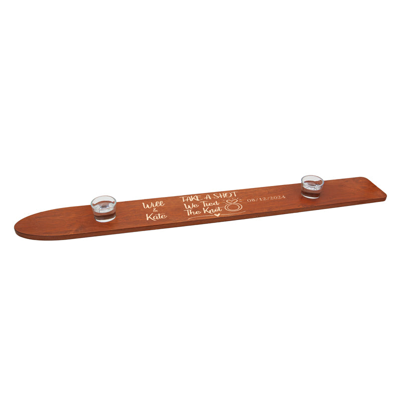Custom Laser Engraved 2 Person Wood Shot Ski - Take A Shot, We Tied Th ...