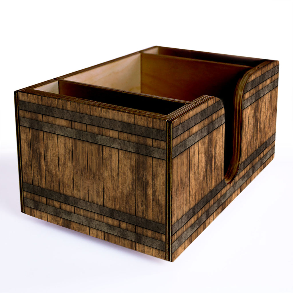 Rustic Wood Barrel Wooden Bar Caddy – Bar Supplies
