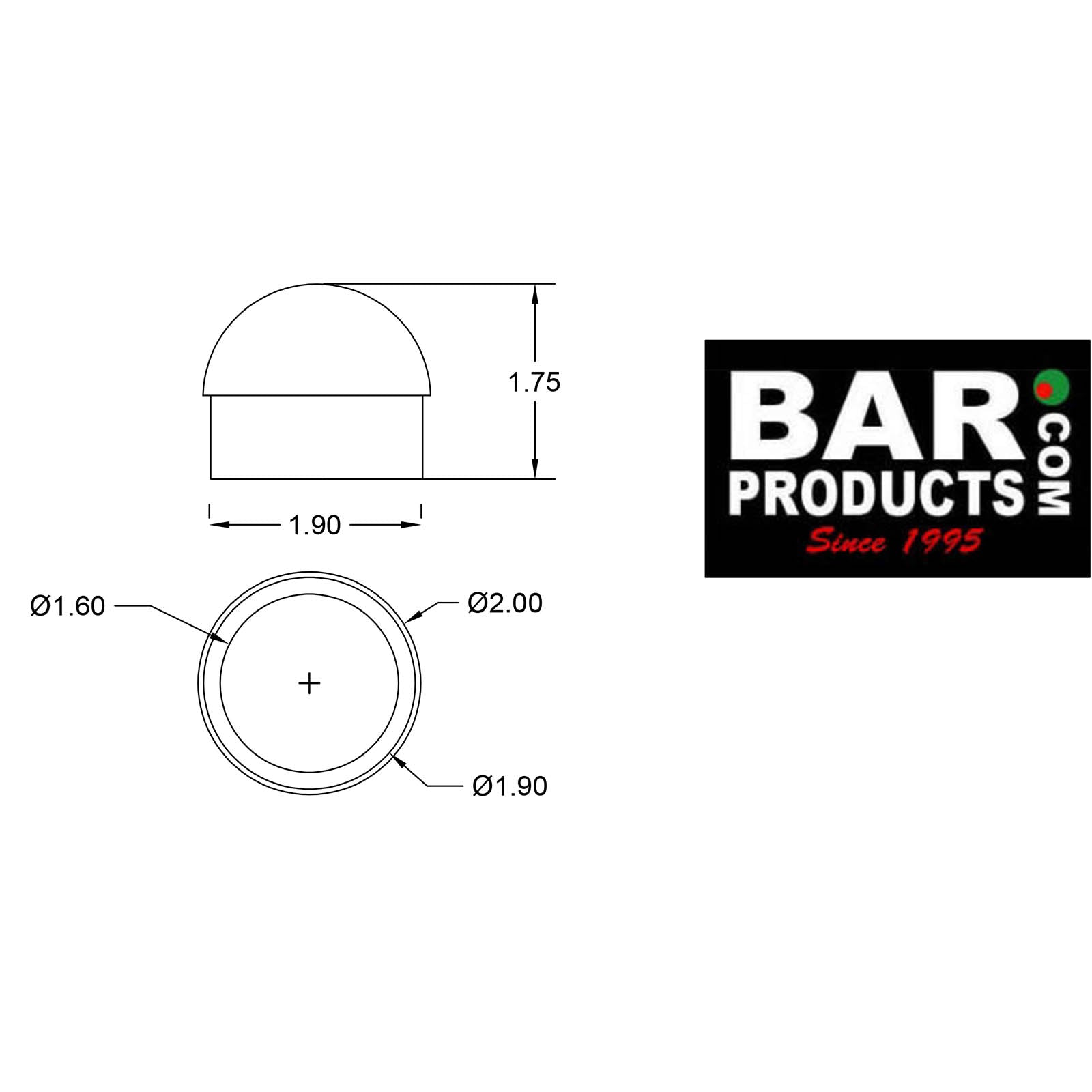 Dome End Cap - (Metal Options) – Bar Supplies