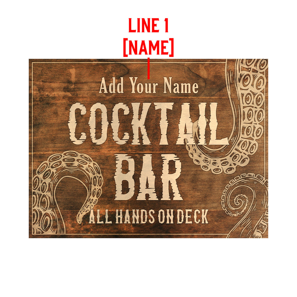 Murphy Walbar™ - 24x18 Customizable Kraken Design - Handcrafted in USA ...