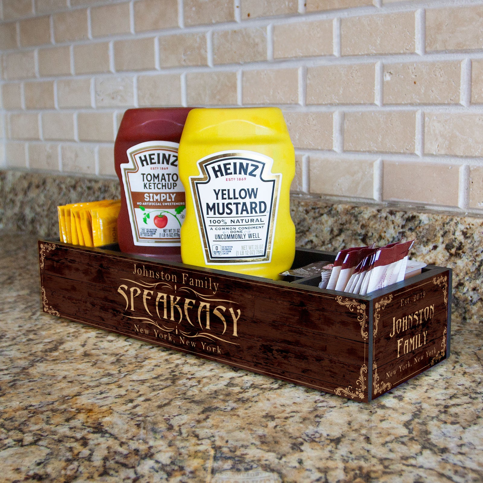 Custom Wooden Condiment Caddy - Speakeasy – Bar Supplies