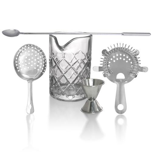 5 piece Diamond Pattern Professional Stirred Cocktail Set – Bar Supplies