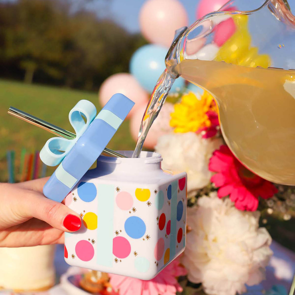 Novelty Birthday Present Cup W/Lid & Straw - 18 ounce – Bar Supplies