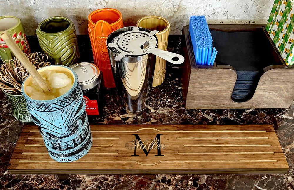 CUSTOMIZABLE WOODEN DRIP TRAY MONOGRAM DESIGN – Bar Supplies