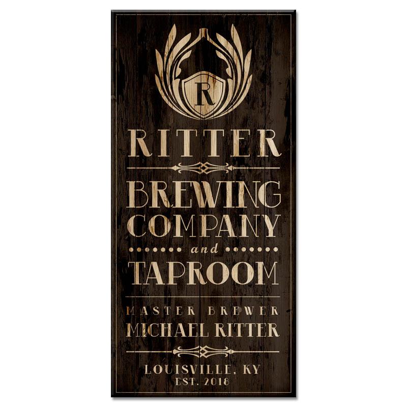 BREWING COMPANY - CUSTOMIZABLE Large Vintage Wooden Bar Sign - 11 3/4 ...