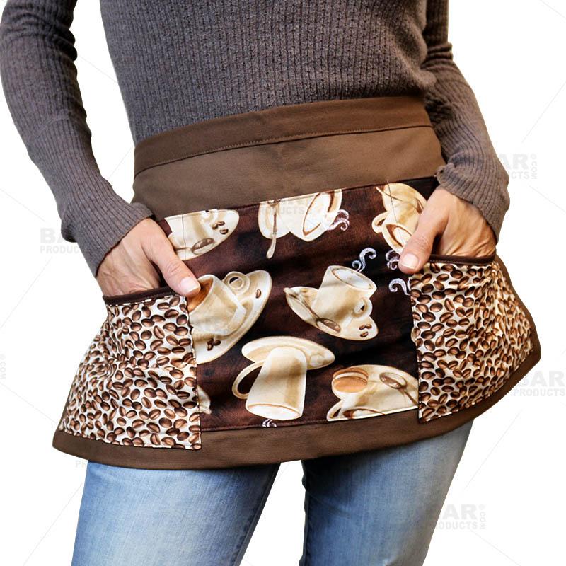 Barista Pattern Designer Apron with 5 Compartments – Bar Supplies