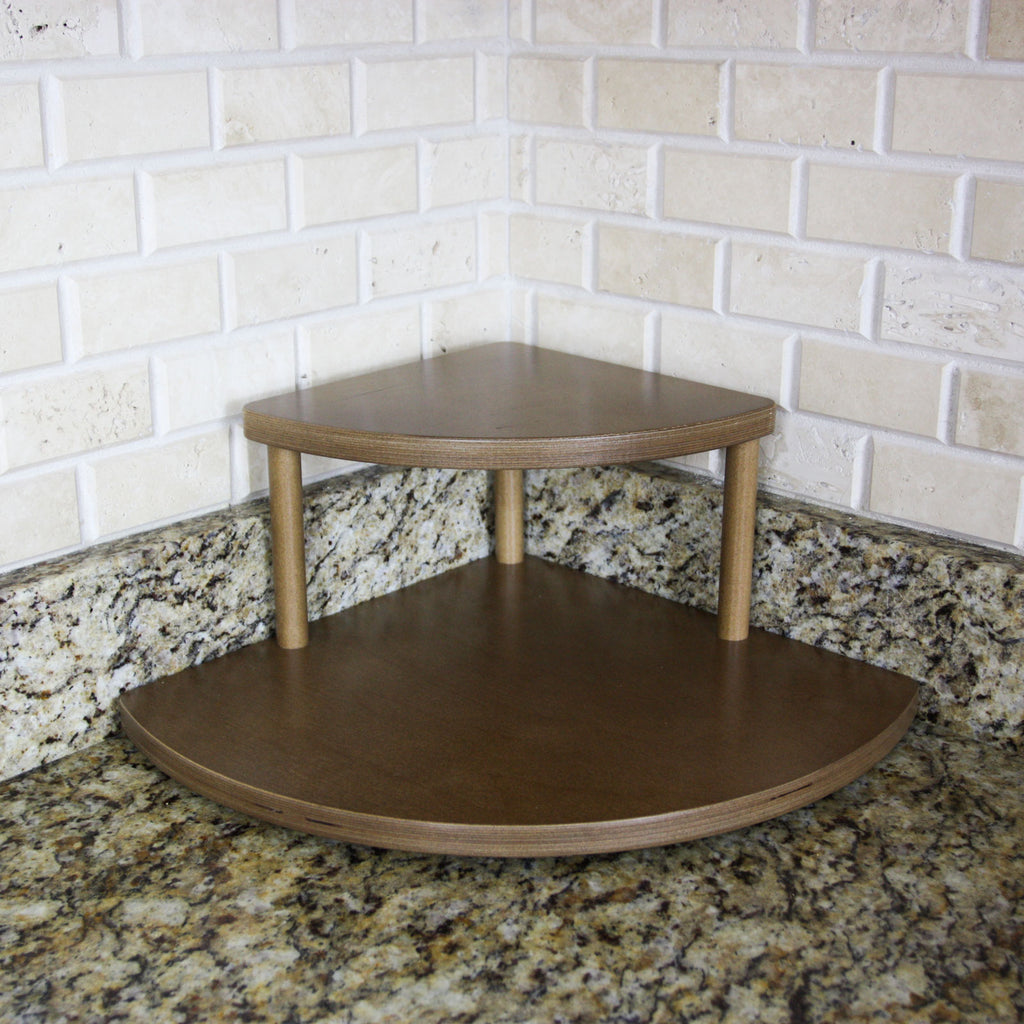 Counter Caddies™ - 7" Tall Stained Corner Shelf - Available In Black A ...
