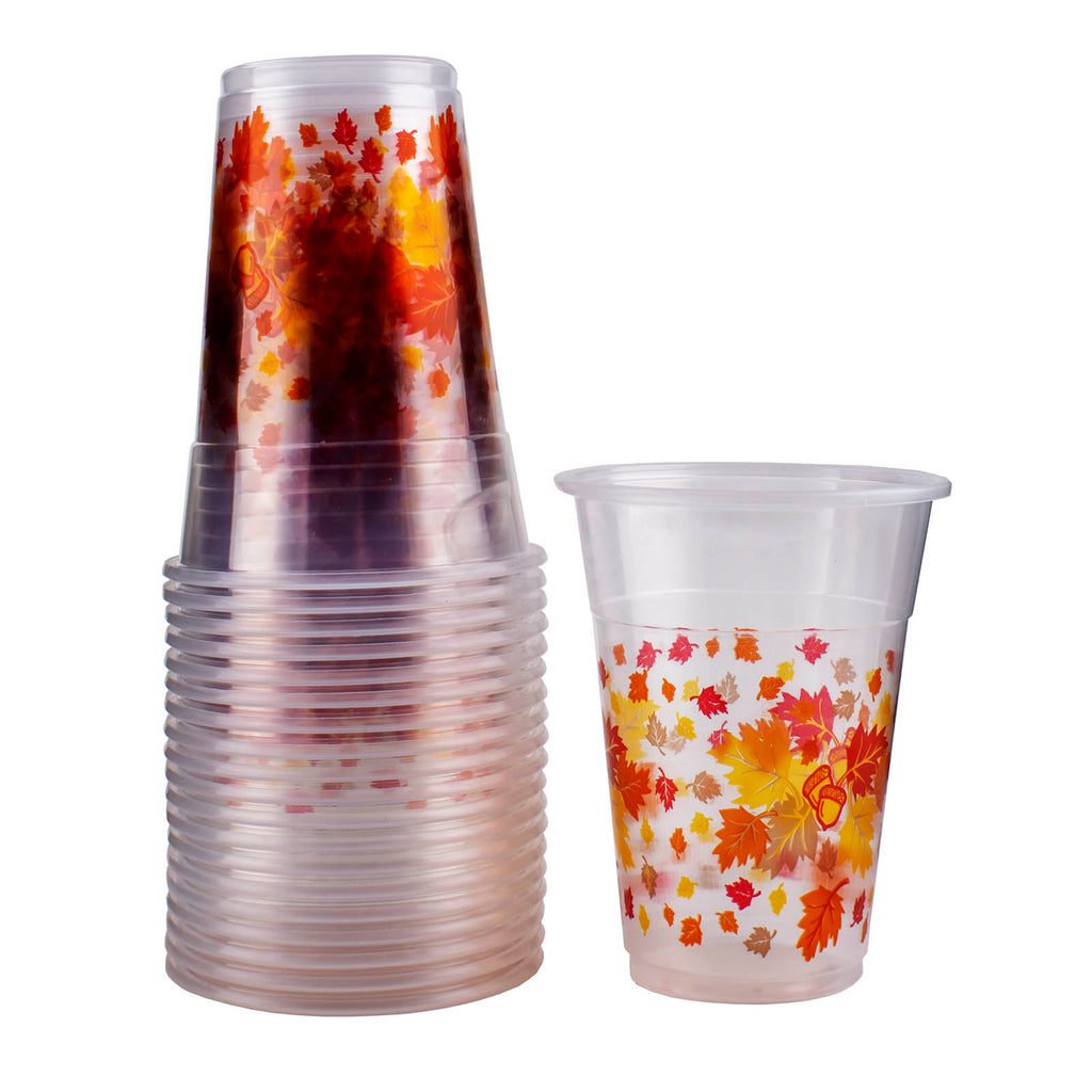 Soft Plastic Cups - 20 Ct Autumn Leaves - 16 ounce – Bar Supplies