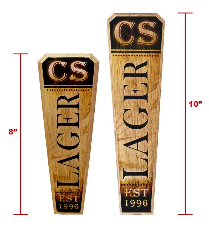 Initial LAGER Design - Oak Wood Beer Tap Handles - Flared Shape – Bar ...