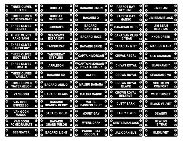 Labels for Liquor Bottle Placement – Bar Supplies