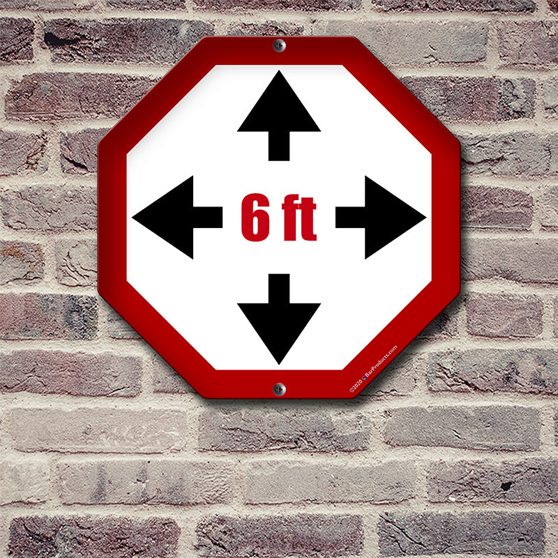Kolorcoat™ Compliance Signs - 6 Feet Apart (Options) – Bar Supplies