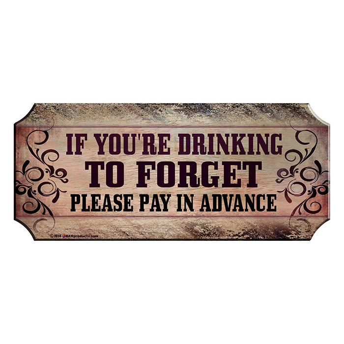Pay in Advance - Wood Plaque Kolorcoat™ Bar Sign – Bar Supplies