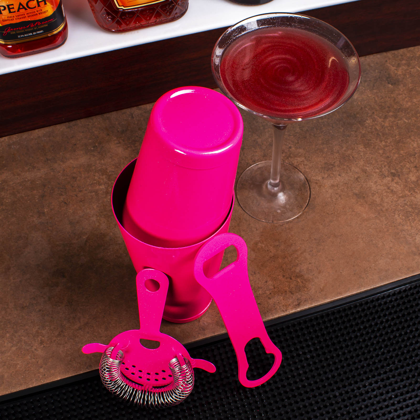 4 Piece Bar Set With V-Rod® - Pink Glitter – Bar Supplies