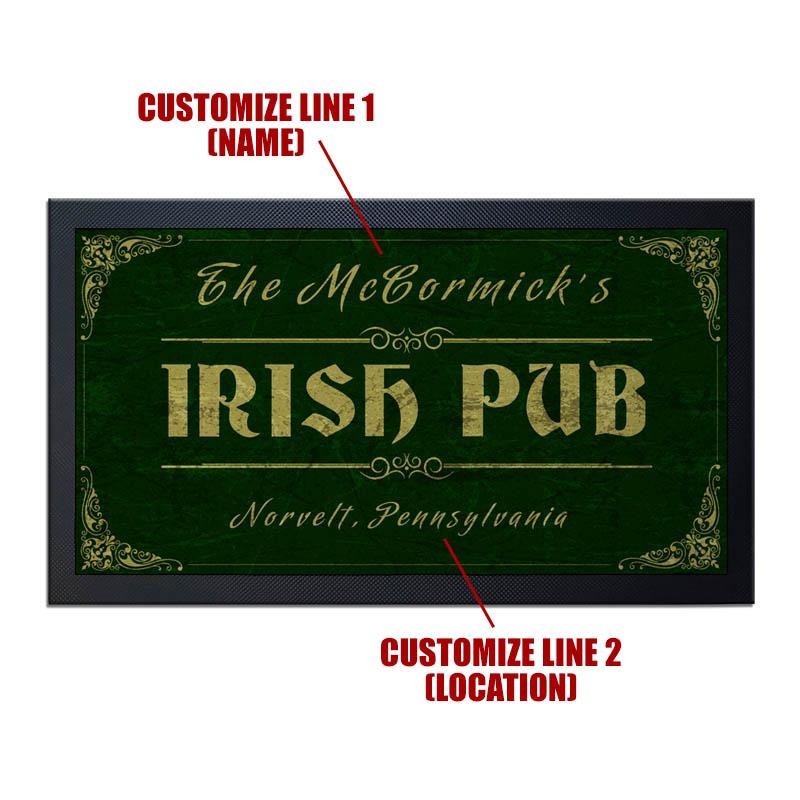 Custom Bar Service Mat - Irish Pub - 17.25" x 10" – Bar Supplies