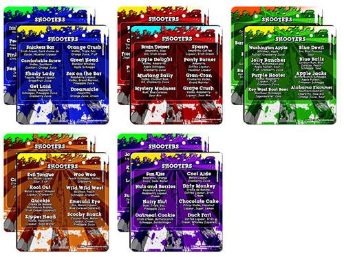 Flip Menus with Shooter Recipes with Flip Menu Stand – Bar Supplies