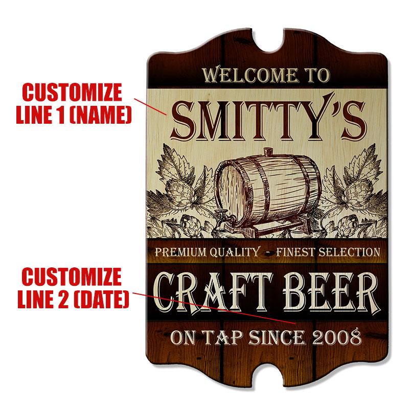 Craft Beer Tavern Shaped Wood Bar Sign – Bar Supplies