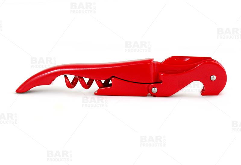 BarConic® Solid Red Double-Hinged Corkscrew with Red Worm – Bar Supplies
