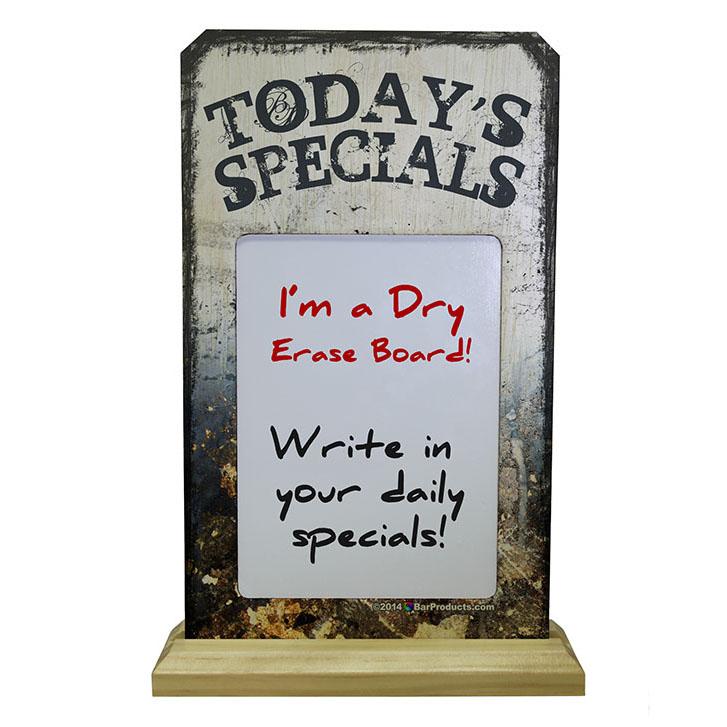 Wood Plaque Dry Erase Sign - Today's Specials – Bar Supplies