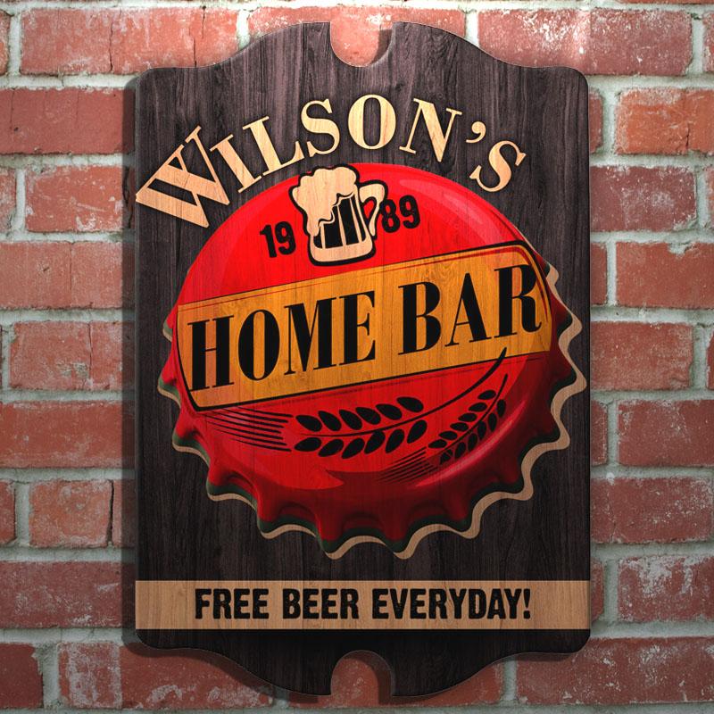 Home Bar - Custom Tavern Shaped Wood Bar Sign – Bar Supplies