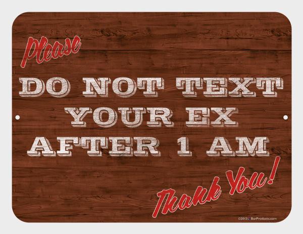 Kolorcoat™ Metal Bar Sign - Text Your Ex – Bar Supplies