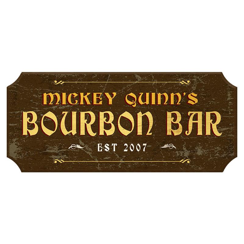 BOURBON BAR - CUSTOMIZABLE Wood Plaque Sign - Color Options – Bar Supplies