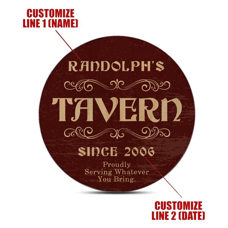 Customizable Wooden Coasters - Tavern Theme - Round - Set of 4 – Bar ...